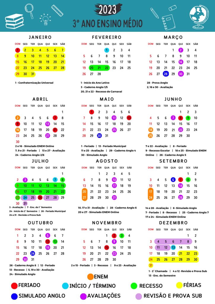 Calendário letivo - Colégio CEC